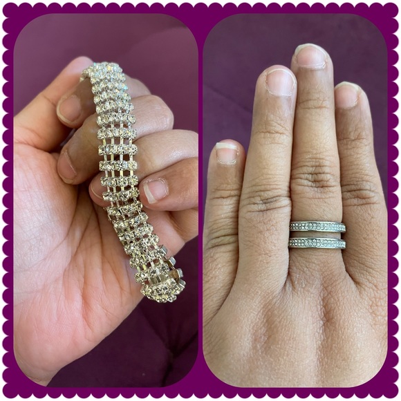 Jewelry | Blingy White Stone Bracelet And Ring Set | Poshmark